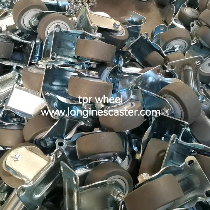 Heavy Duty Soft Hospital Bed Casters 75mm 100mm 125mm Gray Tpr Swivel ...