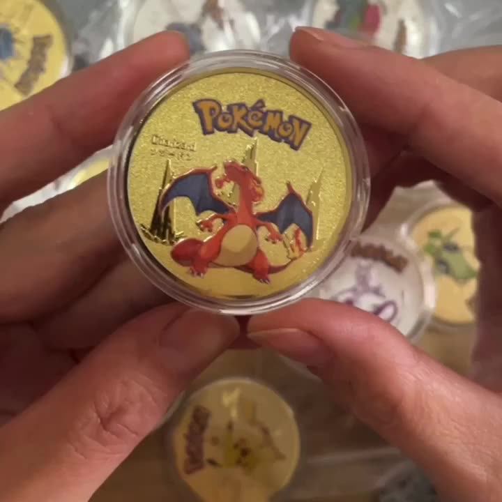 New Pokemon Gold Silver Coins Pikachu Golden Commemorative Coin ...