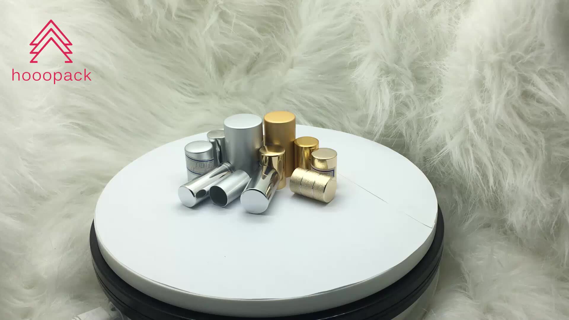 Custom Logo Metal Screw Top Gold Metalized Bottle Aluminum Plastic Caps ...