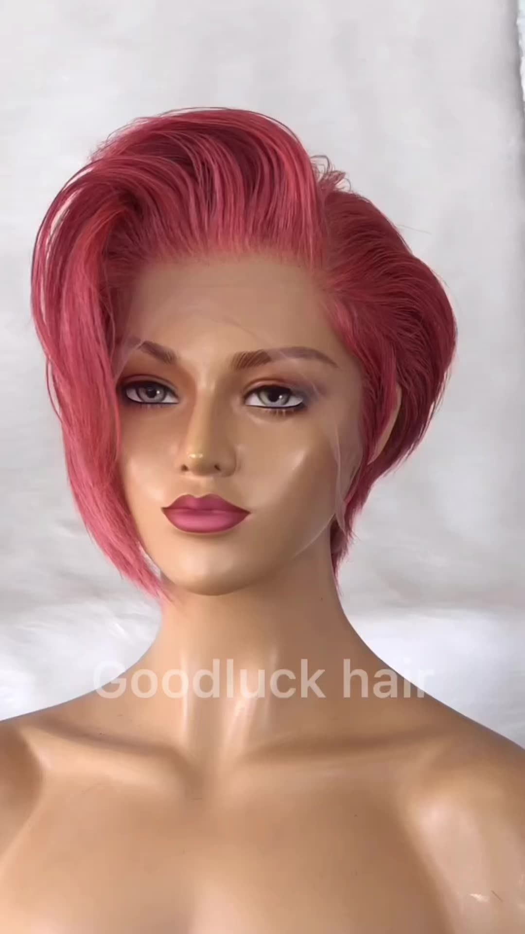 Wholesale Brazilian Short Pixie Cut Curly Wig Perruque 13x4 Transparent ...