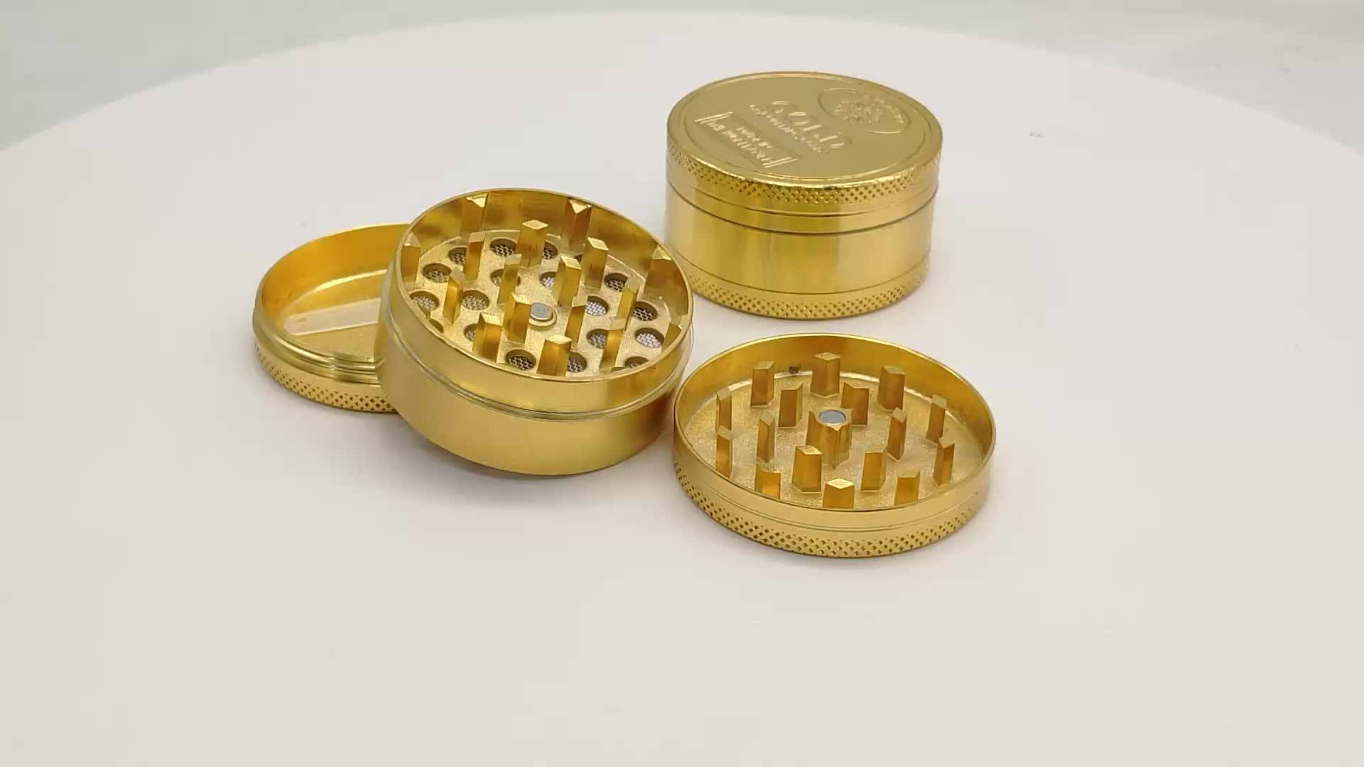 New Arrival Gold Coin Grinder Zinc Alloy 4 Layer Metal Herb Grinder ...