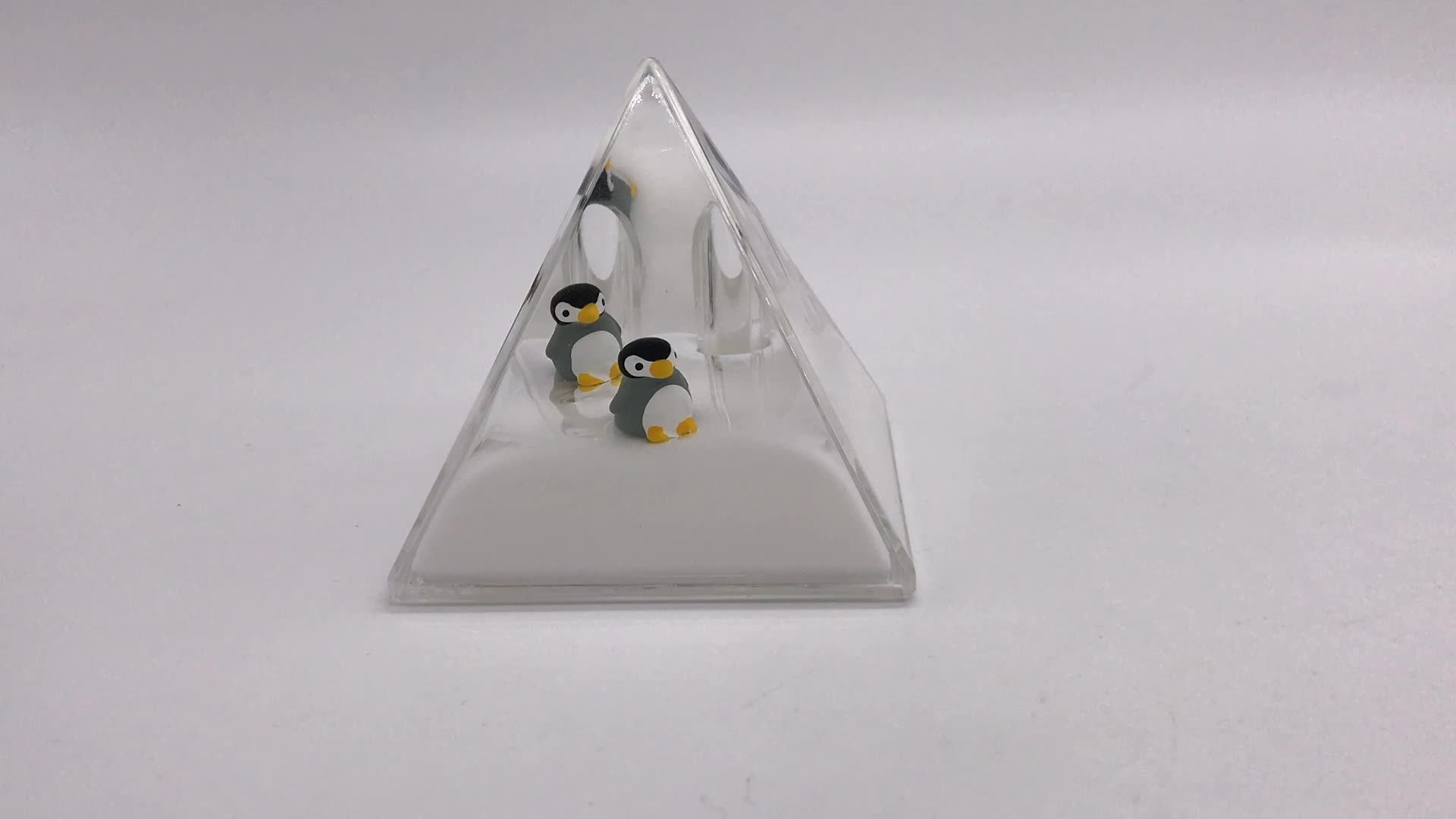 Liquid Filled Floating Toy Pen Holder Pyramid Paper Weight - Buy ...