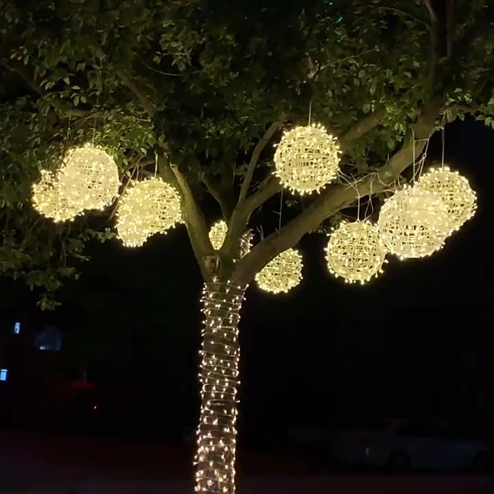Outdoor Indoor Xmas Ball Lights Garland Waterproof 20/30/40/50cm Large ...