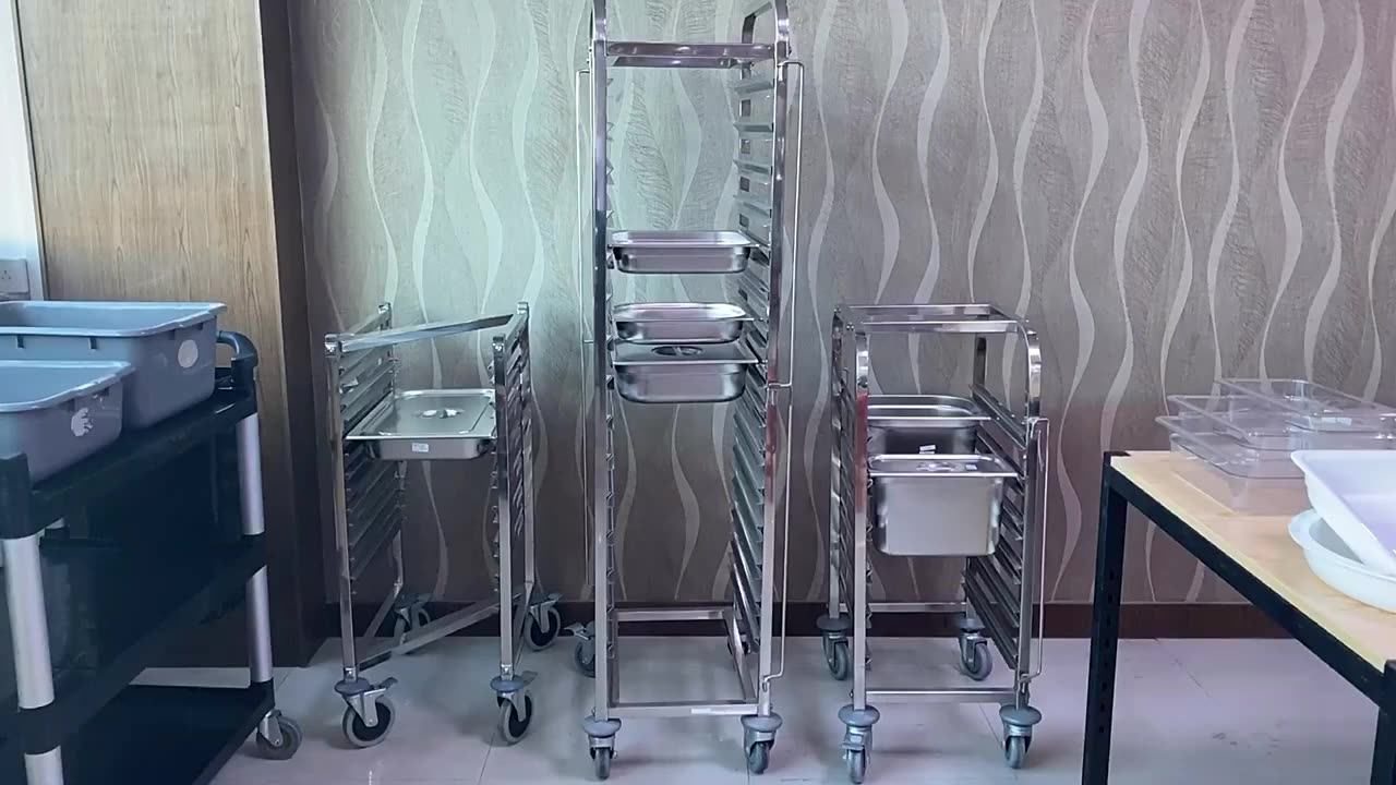 Movable Plastic Food Storage Container Cart Ingredient Bin Trolley ...