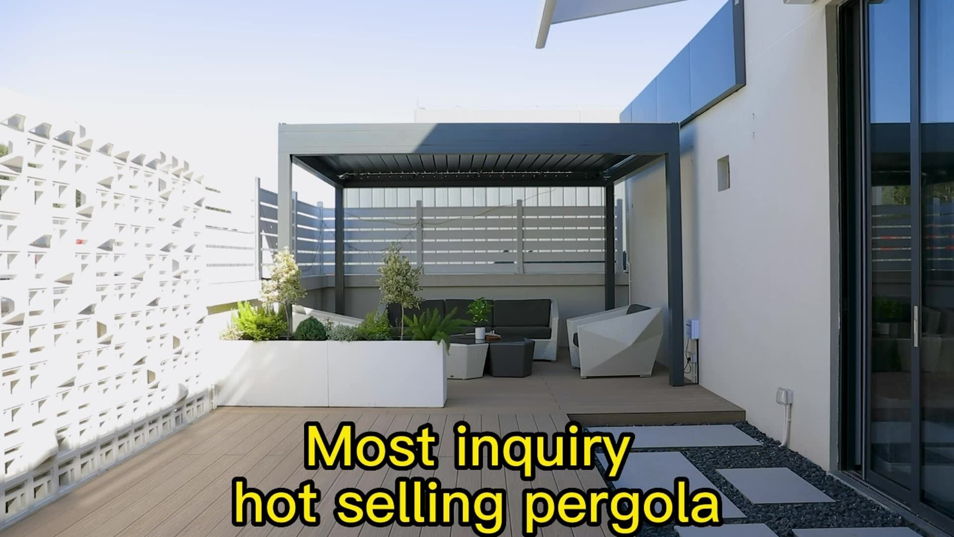 DIY Modern Pergola Motorized Louver - Greenawn Aluminium