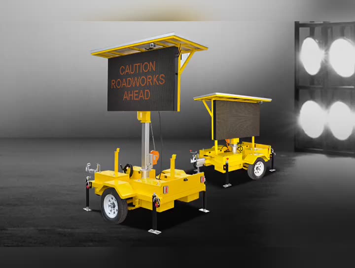 Solar Led Portable Variable Message Signs Mobile Screen Trailer Mounted ...