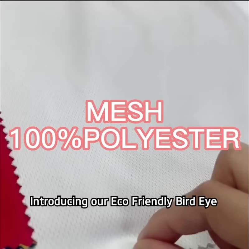 Eco Friendly Bird Eye Mesh Fabric 100% Polyester Knitted Eyelet Mesh ...