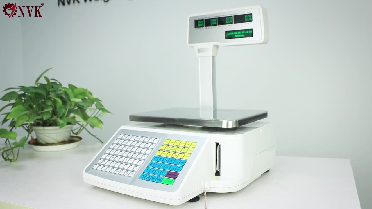 6/15kg/30kg Label Printing Scales Digital Barcode Weighing Scales With ...