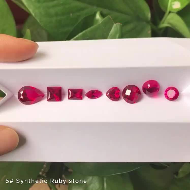 Round Brilliant Cut Corundum Stone 5# Ruby Red Color Aaaaa Quality ...