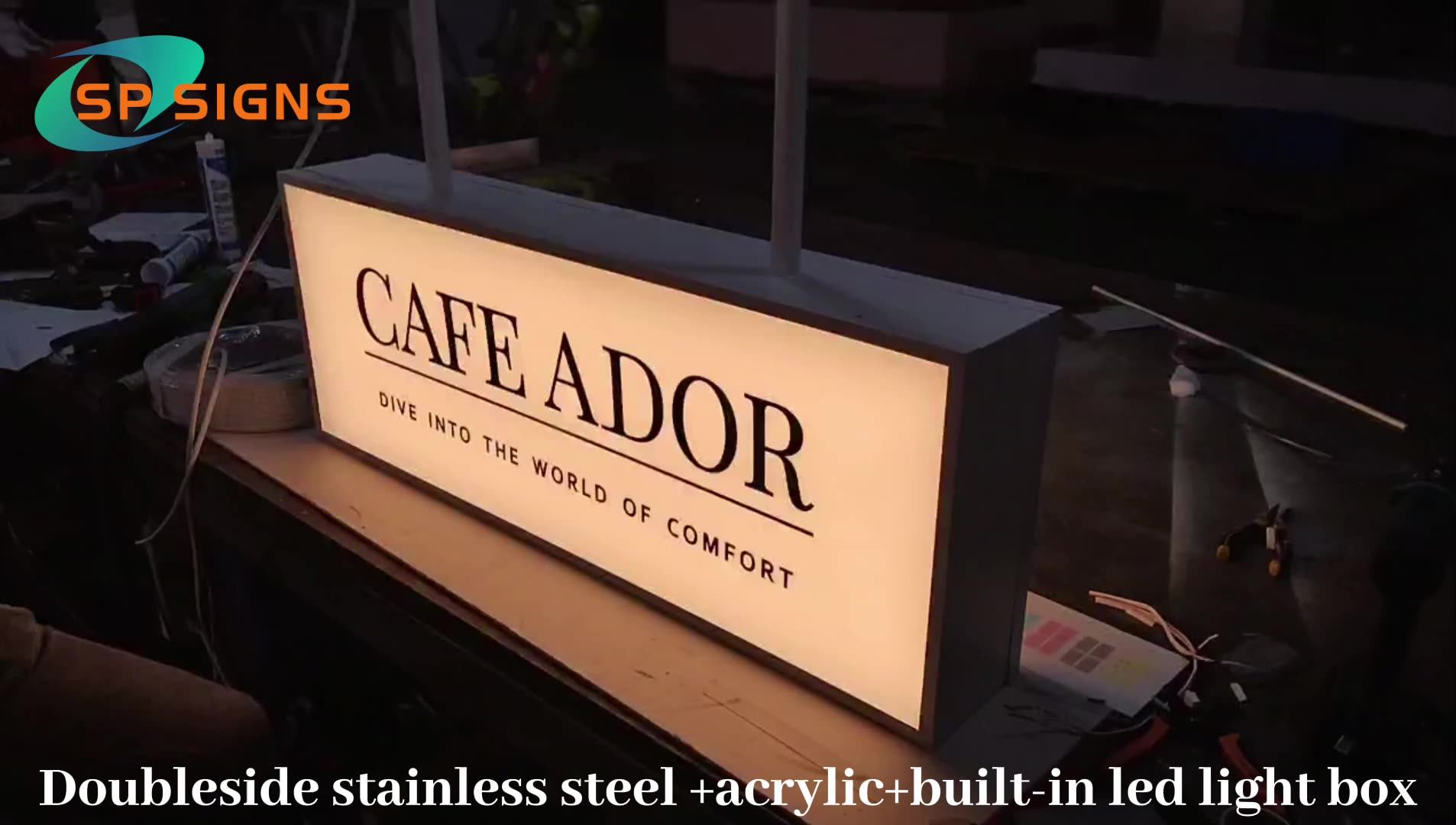 Sp Outdoor Custom Led Signs Hanging Board Round Rectang Double Sides ...