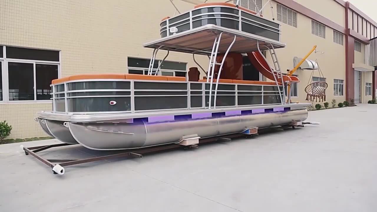 Bateau Ponton À Deux Étages En Aluminium Soudé De Luxe À Vendre Avec ...