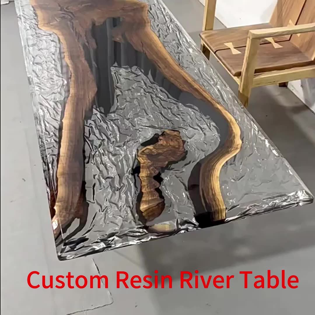 Dining Table Resin River Custom Tables With Epoxy Resin And Wood ...