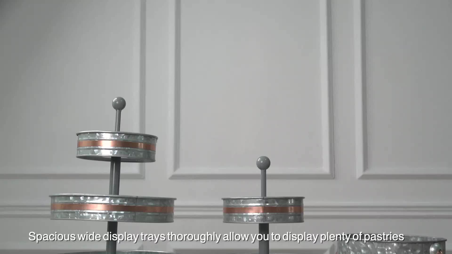 High Quality Galvanized Farmhouse Style Serving Tray 3-tier Metal Tray ...