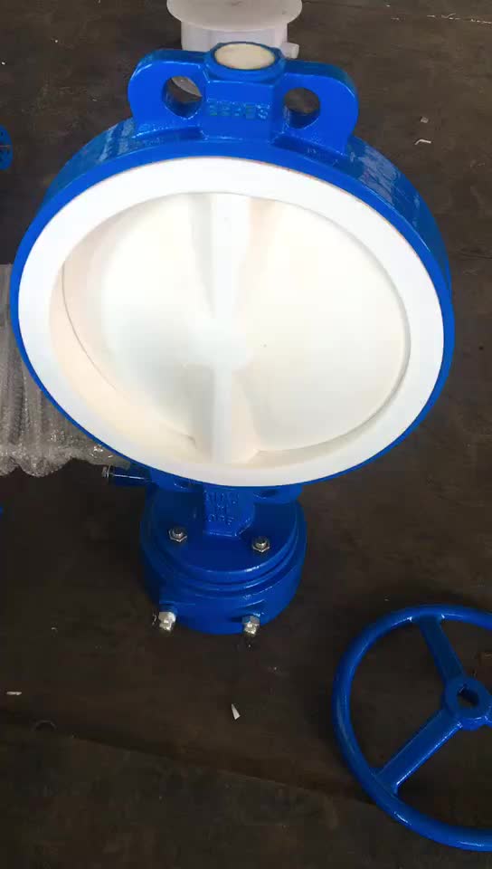 衬氟蝶阀D71F-10软密封铸钢手柄对夹蝶阀不锈钢阀板手动蝶阀DN150-阿里巴巴