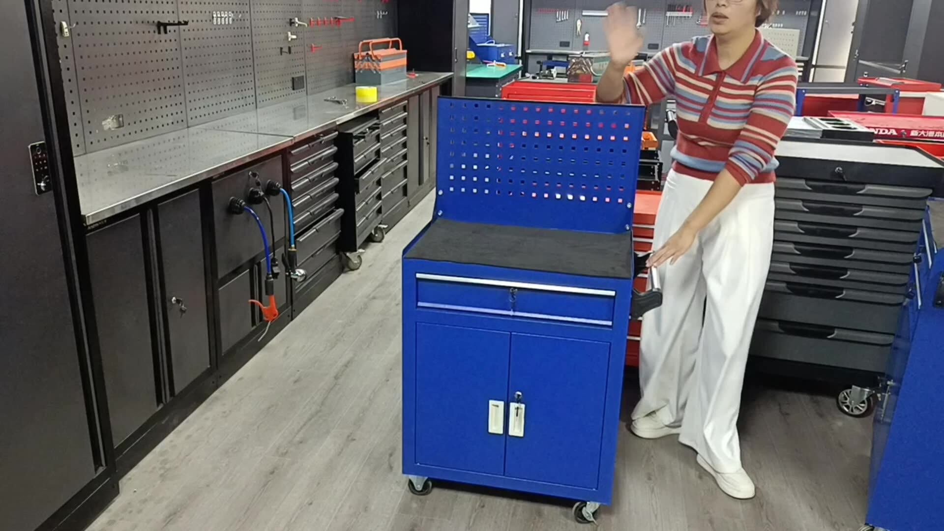 Heavy Duty Workbench Movable Metal Rolling Tool Trolley Drawer Cabinet ...