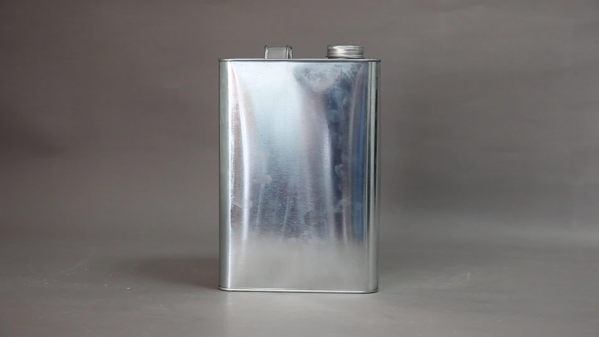 1 Gallon F Style Tin Can,4l Steel Jerry Can,4 Ltr Square Metal Can With ...