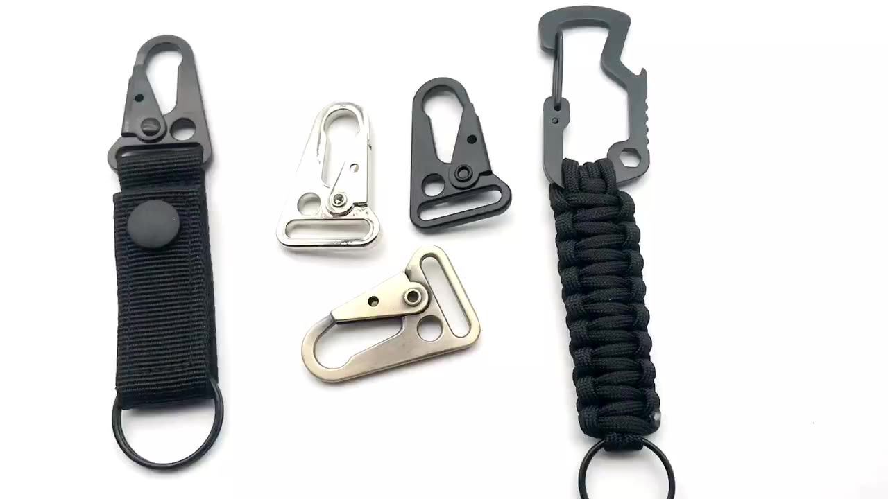 Outdoor Molle Tactical Cobra Buckle Nylon Webbing Lanyard Key Chain ...
