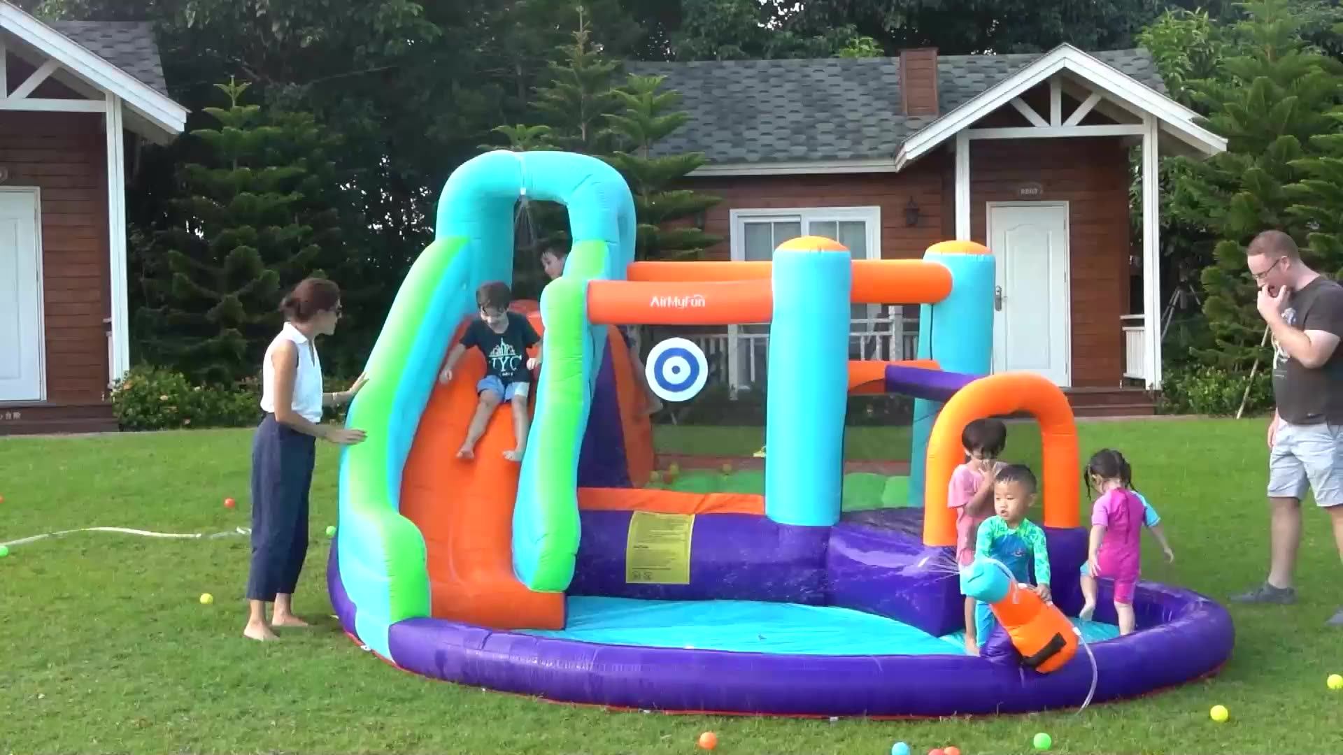 Airmyfun In Stock Double Slide Inflatable House Bouncer Castle Jumping ...