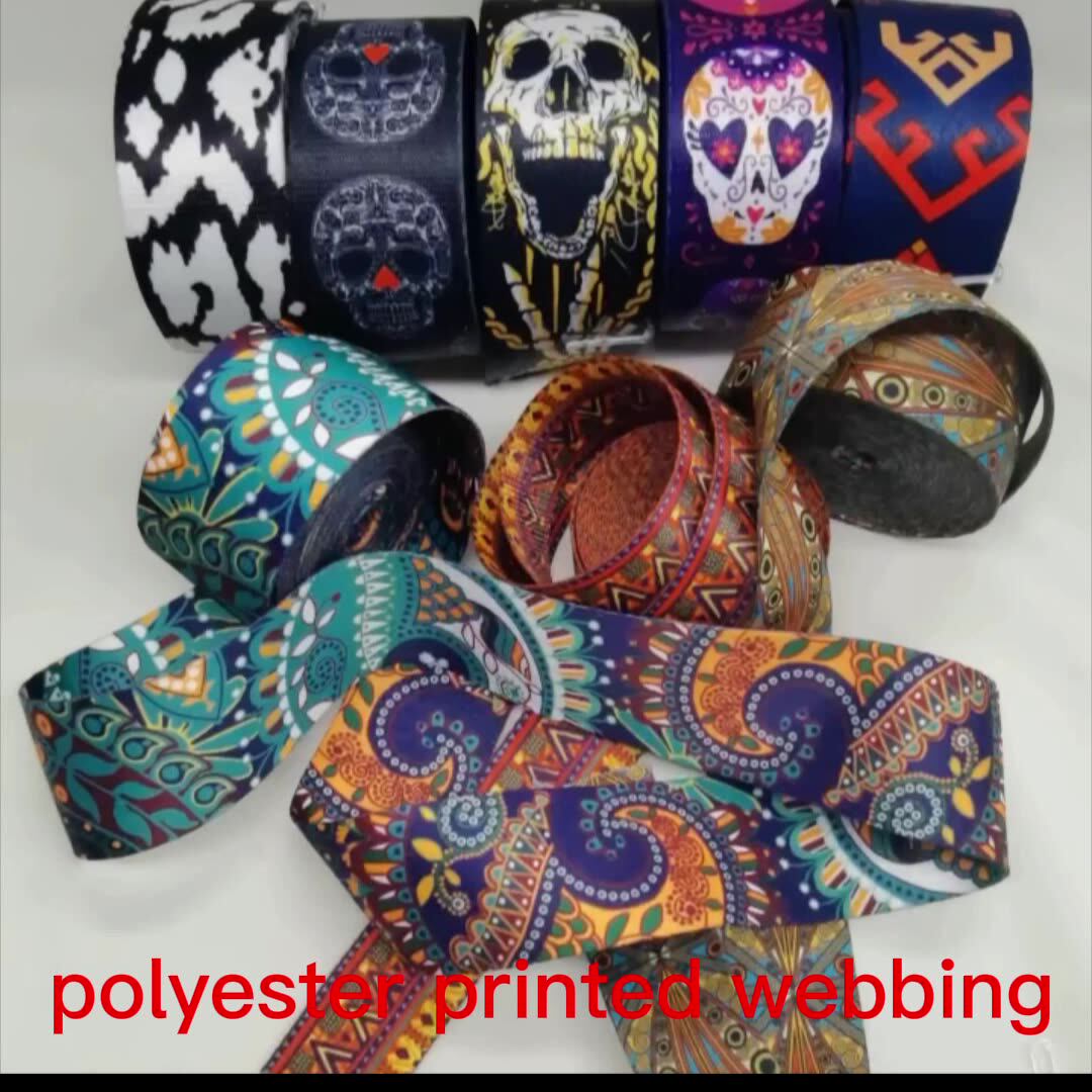 High Quality Jacquard Strap Webbing Tape 25mm Printed Polyester Webbing ...
