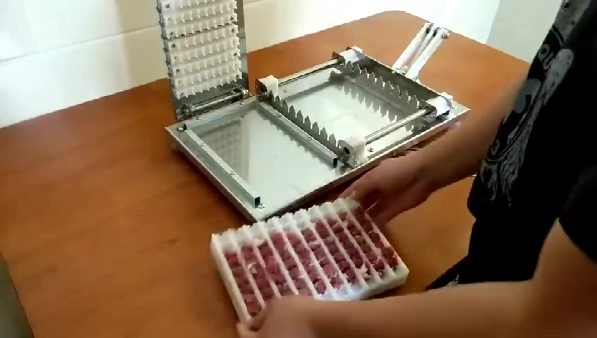 Hot Selling Kebab Mince Skewer Machine Bbq Meat Wear String Machine ...