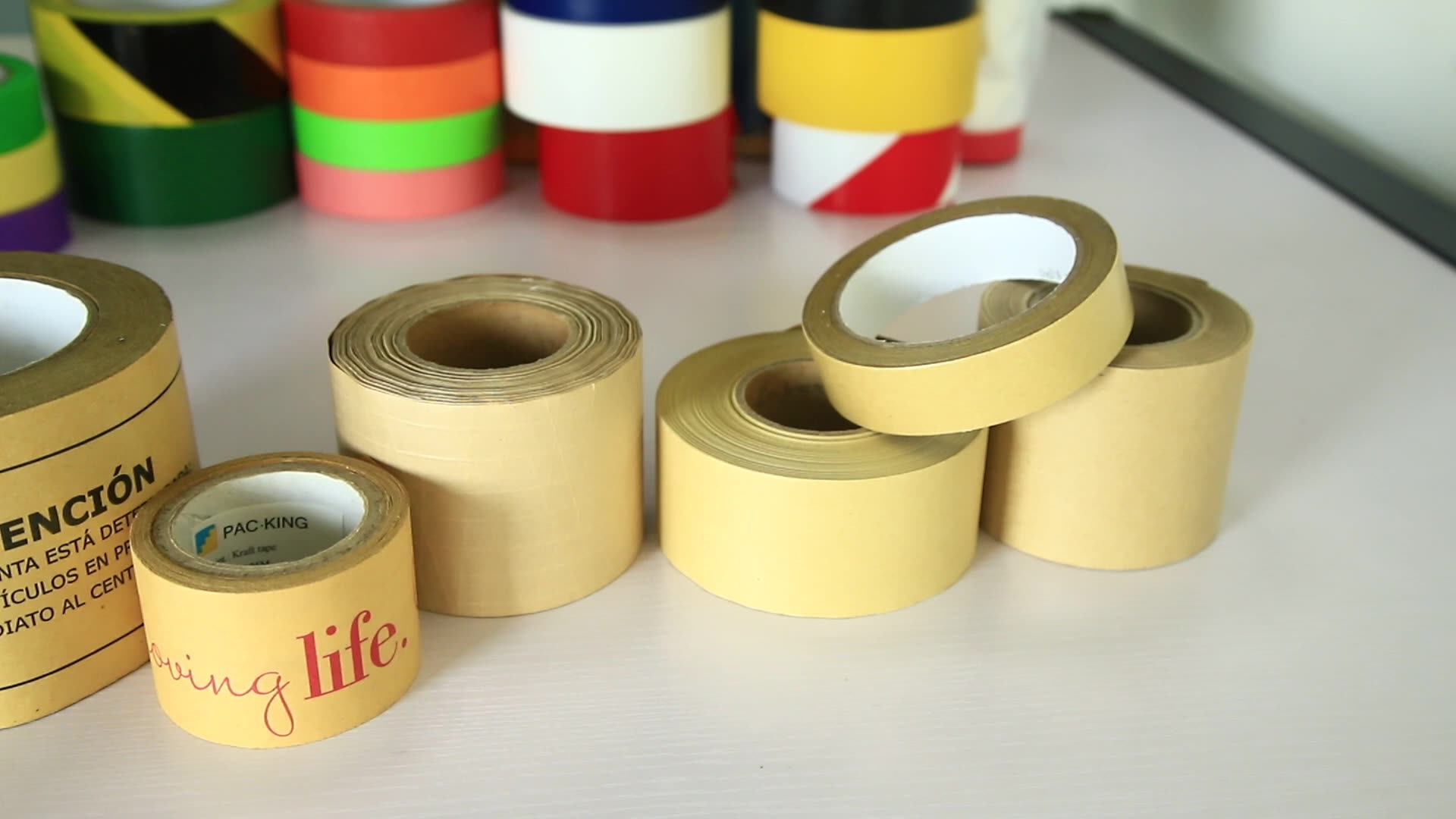 Custom Printed Self Adhesive Recycled Kraft Packing Tape Packaging ...