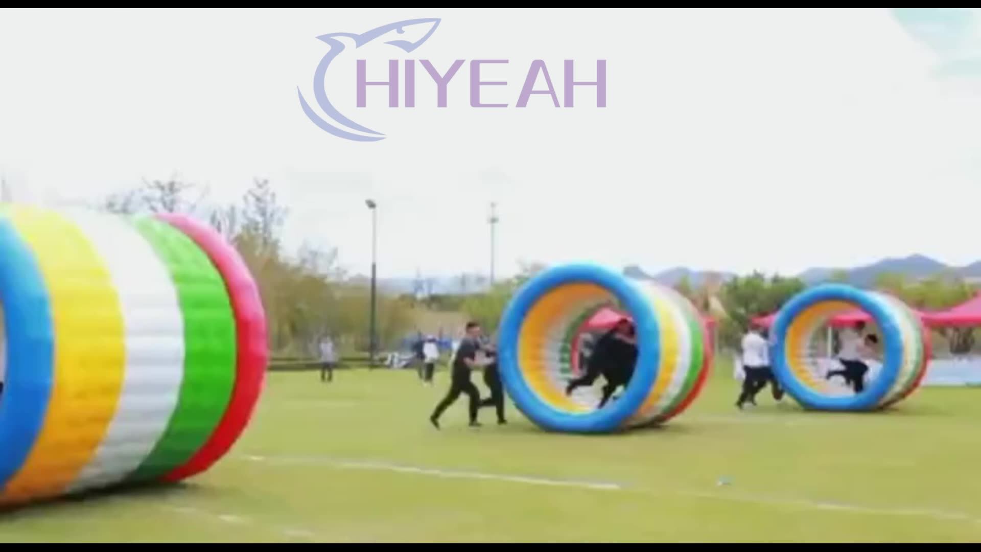 Interactive Team Building Party Games Lawn Inflatable Roller Wheel ...