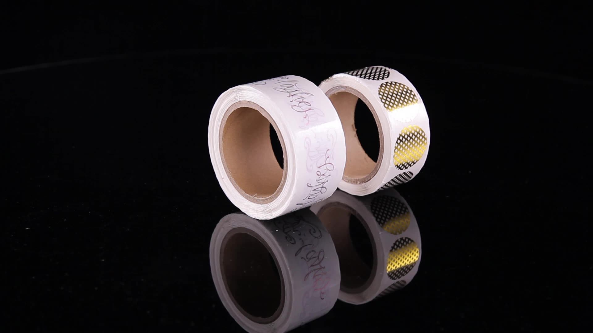 Custom Gold Metallic Foil Clear Stickers Round Labels Roll - Buy Gold ...