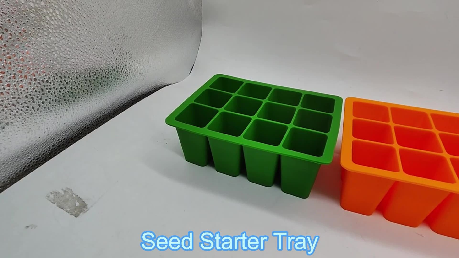 Silicone Rubber 12 Cells Holes Reusable Seed Starter Tray For ...