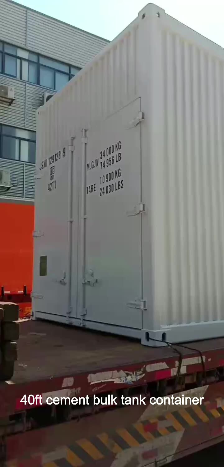 40ft Bulk Lime Cement Tank Container Powder Food Medicine 50 Cbm Tank ...