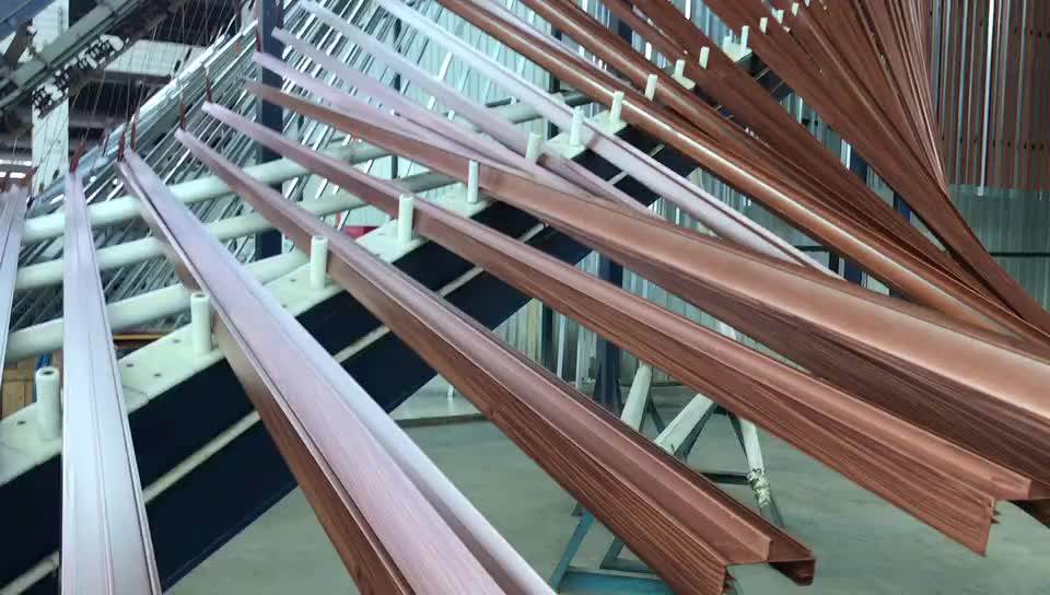 Free Sample Aluminum Slats Profile Wood Color Effect For Guardrail ...