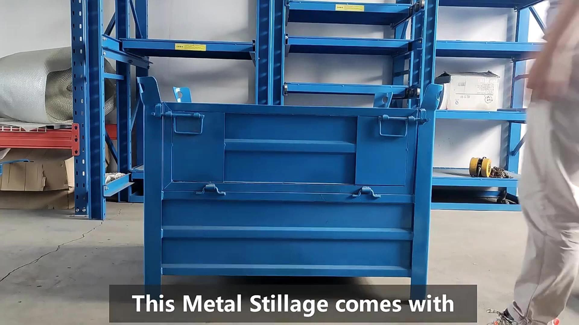 Large Capacity Stackable Steel Stillage Bins Box Warehouse Pallet Rack ...