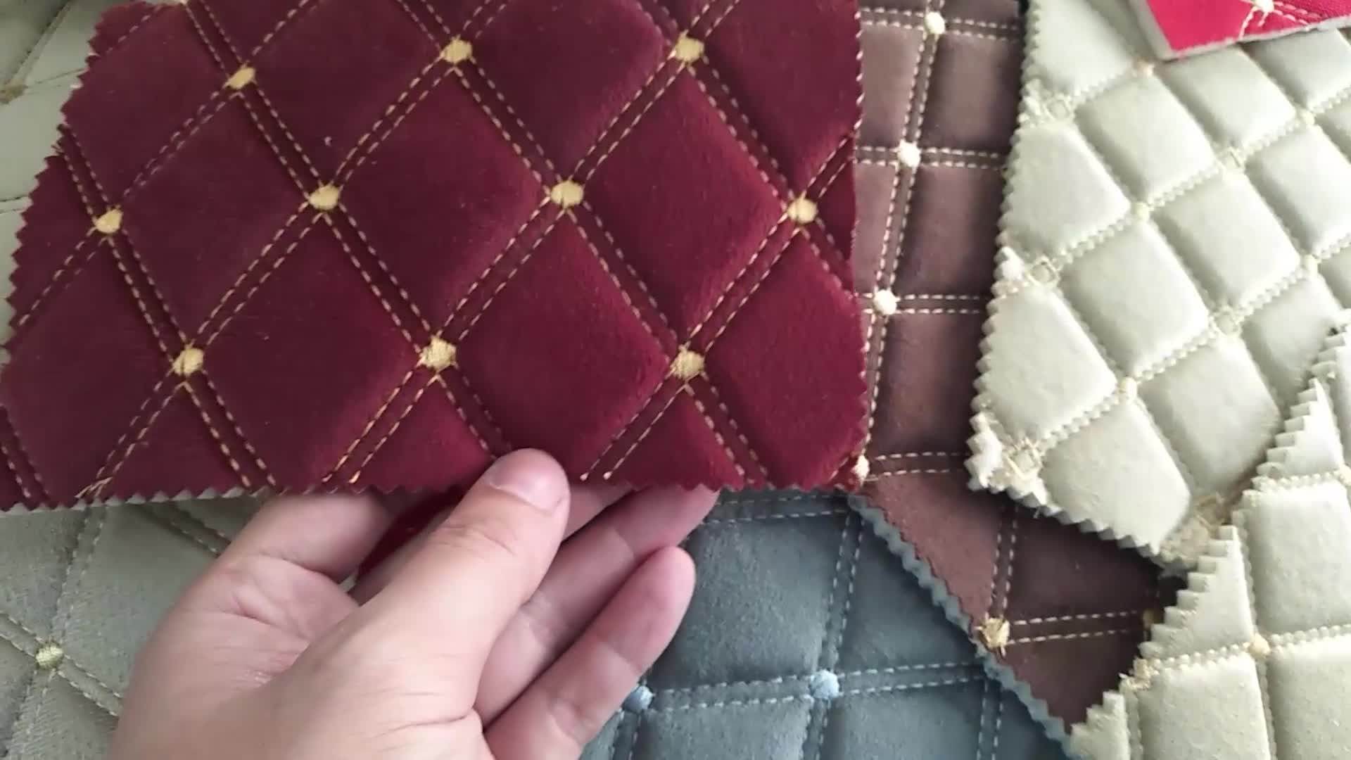 New Velvet Fabric Surface Stitch Diamond Pattern With Foam Backed Suede ...