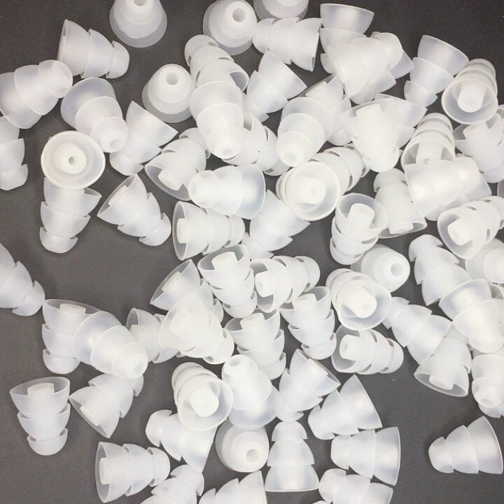 4.0mm Aperture Triple Flange Soft Silicone Ear Tips Kit Earbuds ...