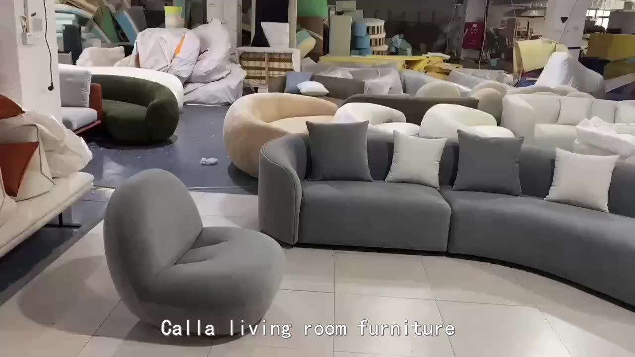 Luxury Living Room S Shape Sectional Sofa With Coffee Table Velvet ...