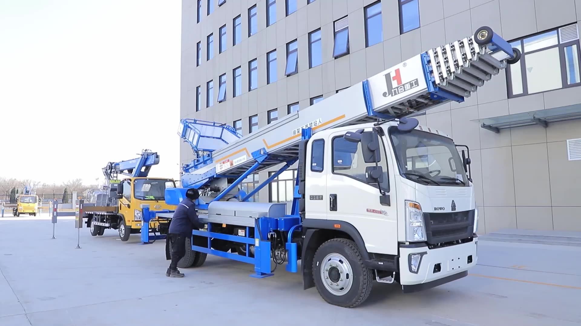 32m 36m Aerial Ladder Platform Truck 4x2 New Jiuhe Telescopic Boom ...