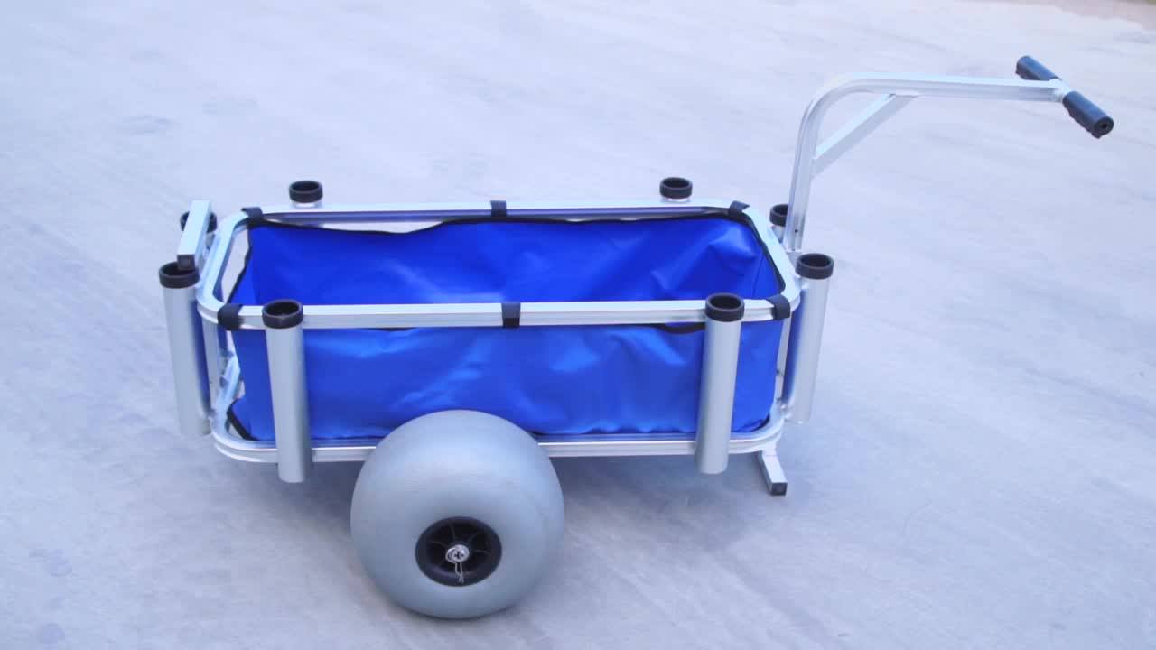 Aluminum Rust-proof Light Duty Fishing Hand Cart Beach Trolley With ...