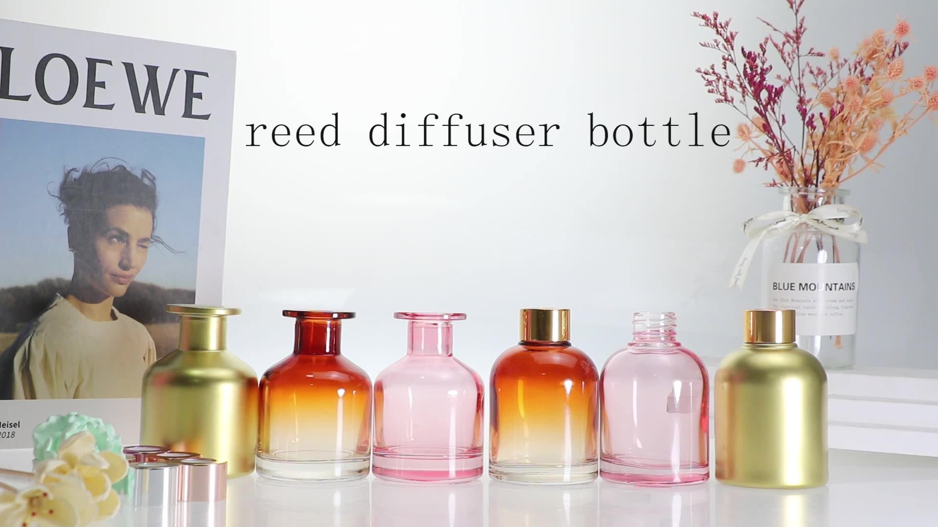 Custom Big Belly Shape Fancy Empty Reed Diffuser Bottle Amber Aroma ...