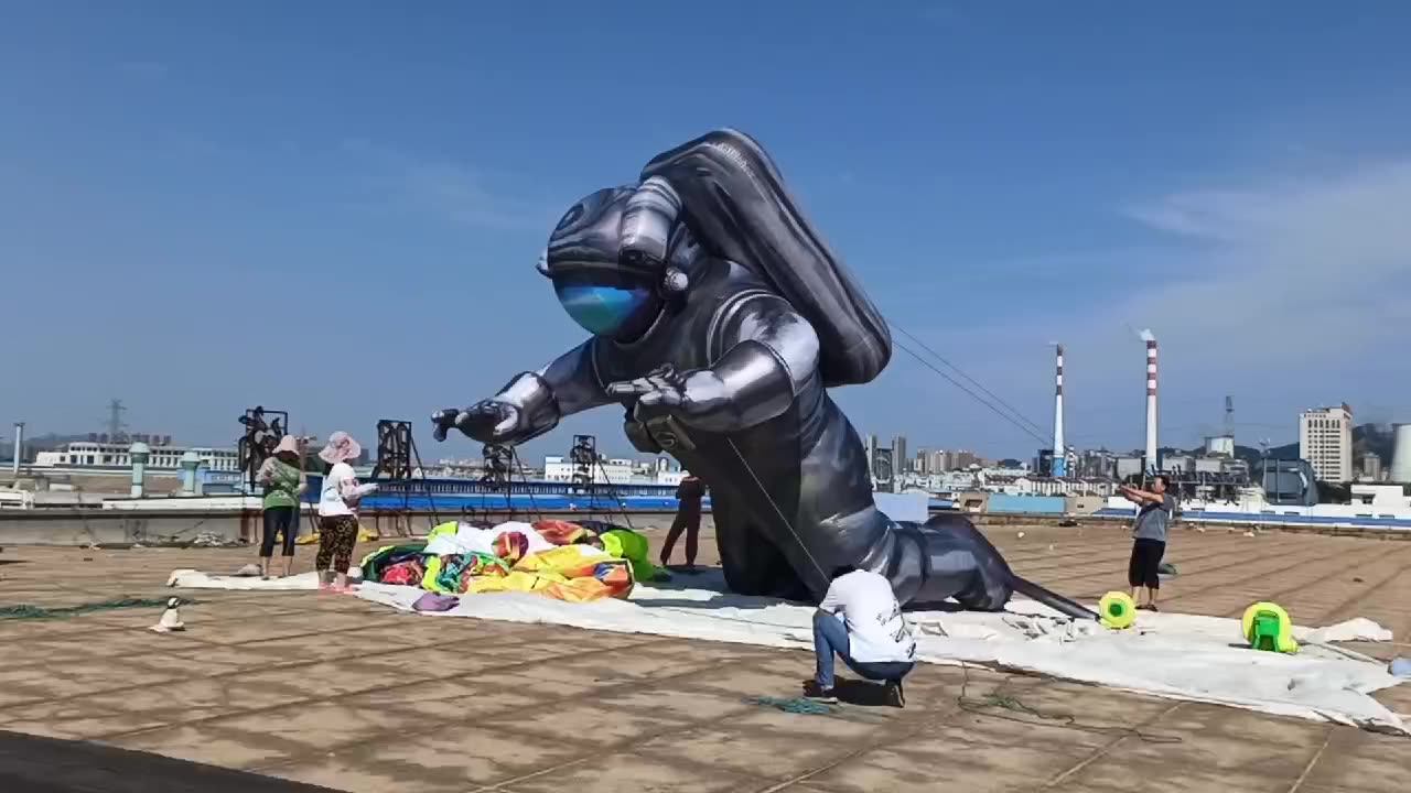 Playground Inflatable Stage Background Giant Inflatable Astronaut ...