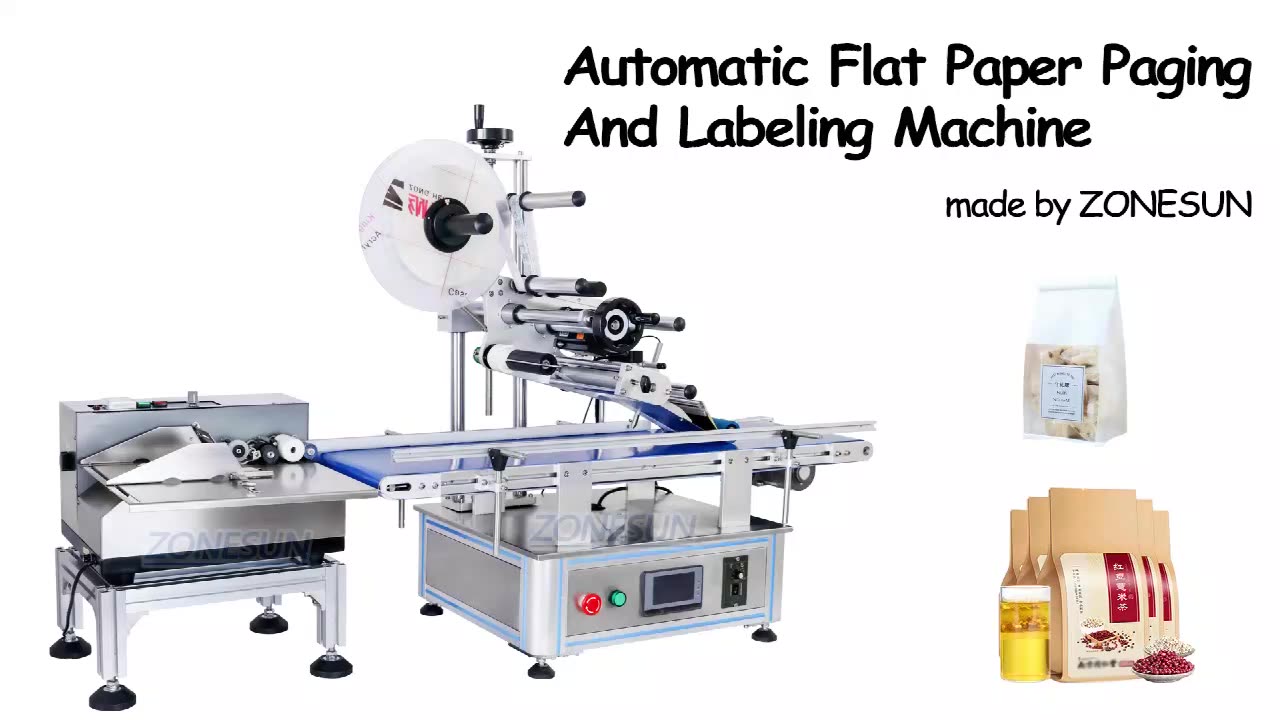 Zonesun Zs-tb150pbf Mylar Bag Labeling Machine Flat Surface Pouch Applicator With Paging Machine ...