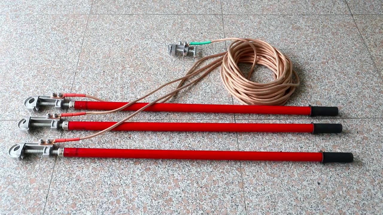 Fiberglass Temporary Earthing Set Ground Rod With Copper Earth Wire And ...