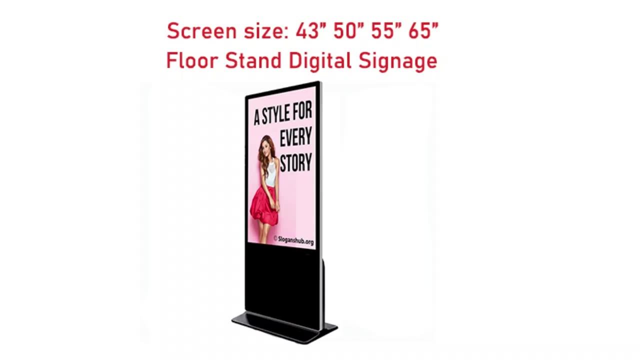 55-inch Floor Standing Android Media Player Indoor Digital Signage ...