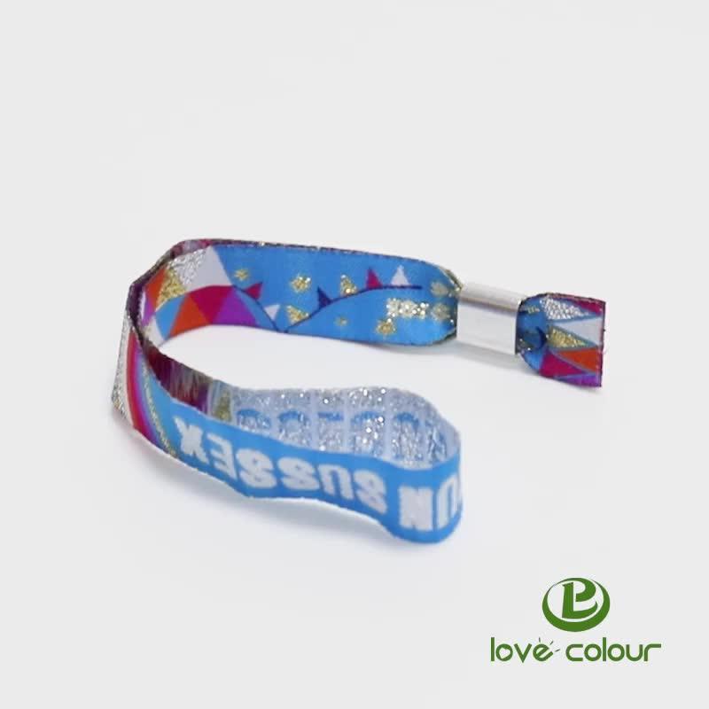 Custom Made Polyester Woven Fabric Bracelets With Closure For ...