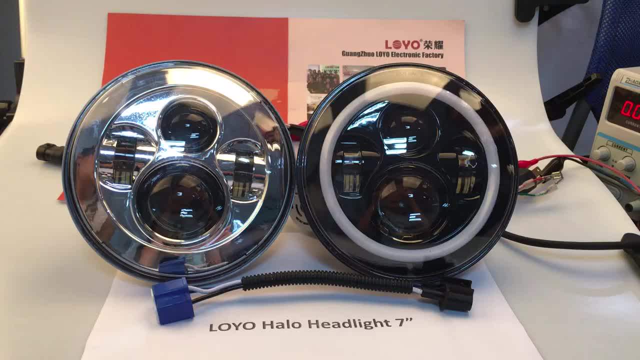 Hotsale A Mené Le Phare D'angle Rond Projecteur Halo 7 Pouces Phare ...