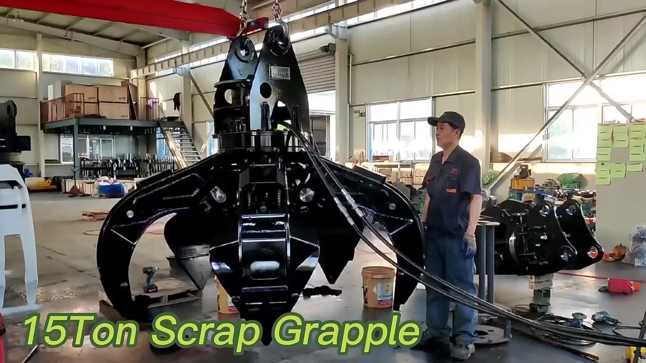 360 Degree Rotating Grapple Hydraulic Scrap Grab Orange Peel Grab For ...