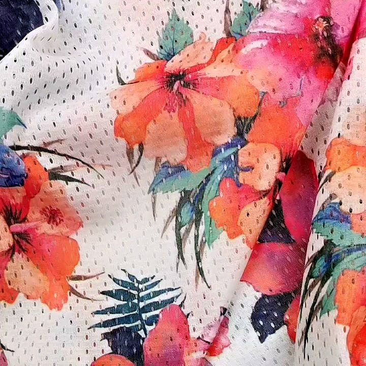 Floral Printed Breathable Mesh Fabric For Clothing - Buy Mesh Fabric ...