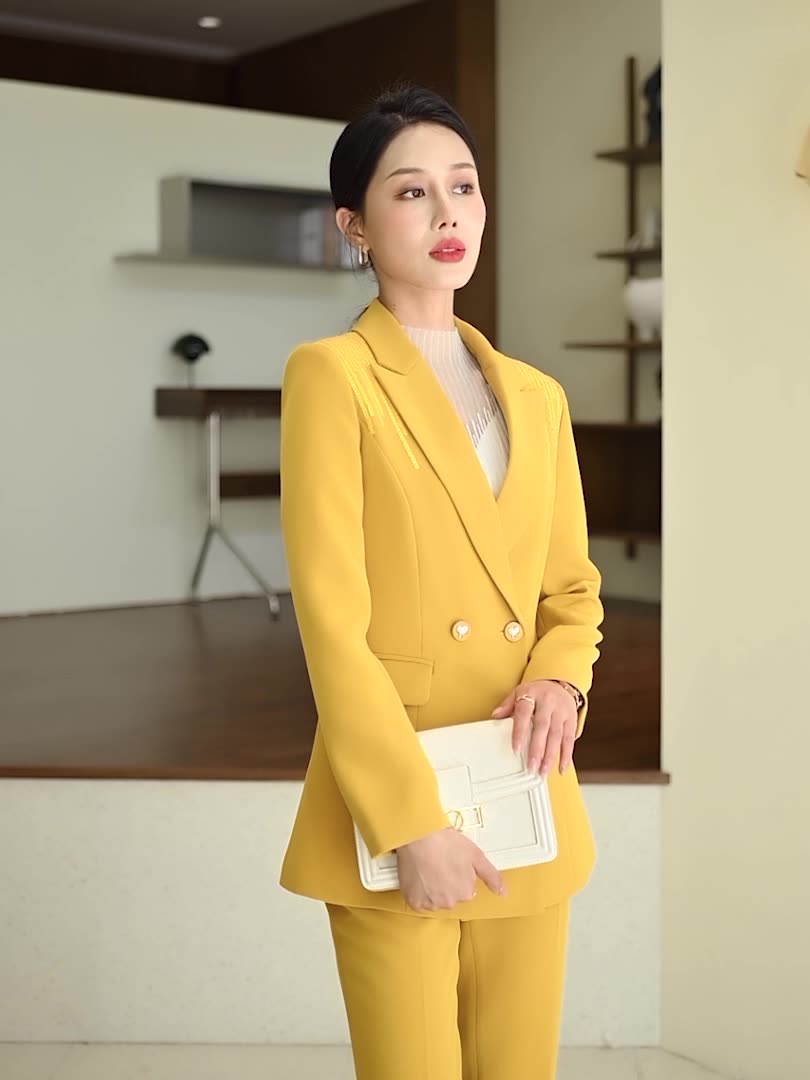 Women Office Wear Flare Pants Black Blazer Lady Suit - Buy Business ...