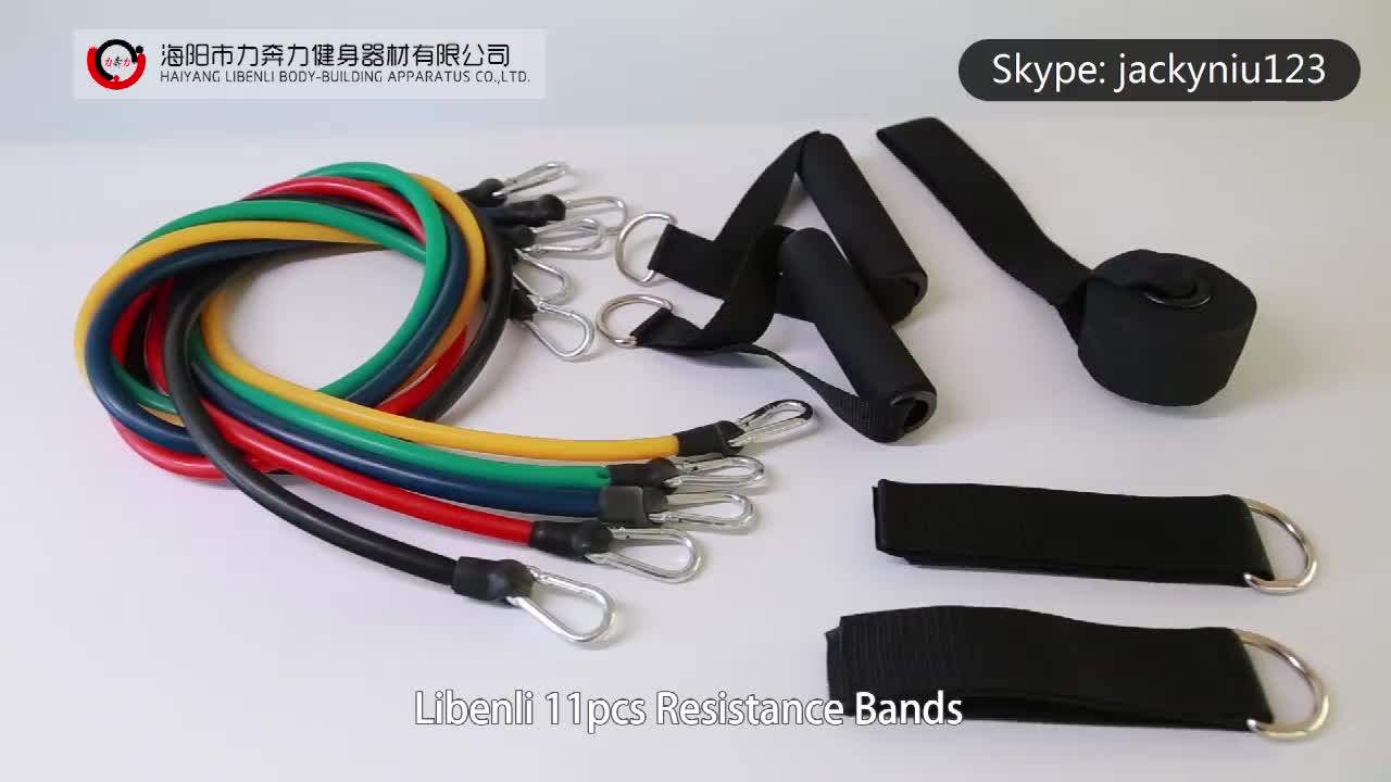 11pcs/set Fitness Latex Resistance Bands Exercise Tubes Practical ...