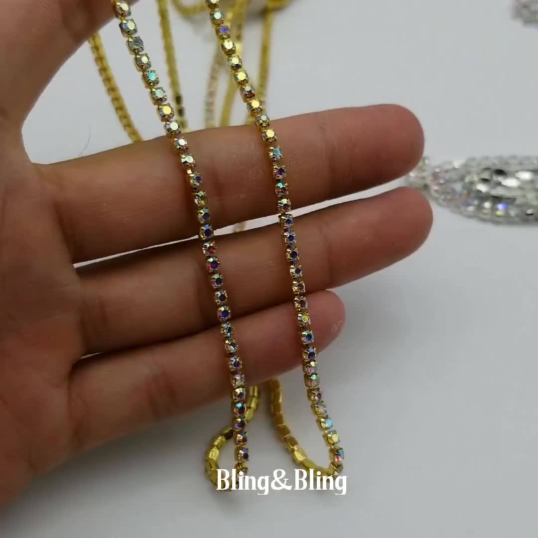 Fancy Glass Crystal Strass Rhinestones Chain Sew On Close Rhinestone ...