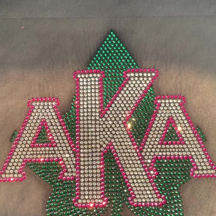 Wholesale Pink And Green Aka 1908 Leaf Rhinestone Heat Transfer Custom ...
