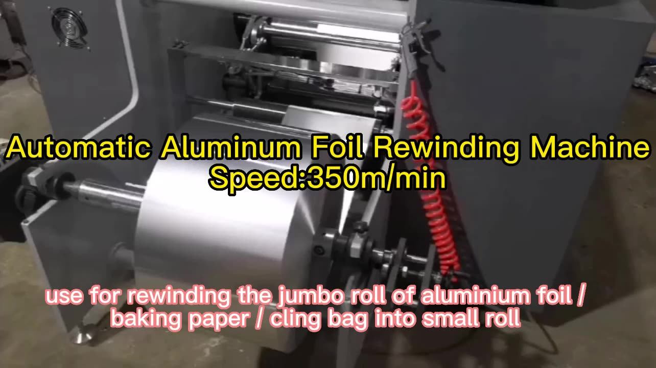 Full Automatic 350m/min Aluminum Foil Roll Rewinding Machine For Making ...